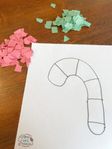 A Ripped Paper Candy Cane Christmas Craft - How Wee Learn