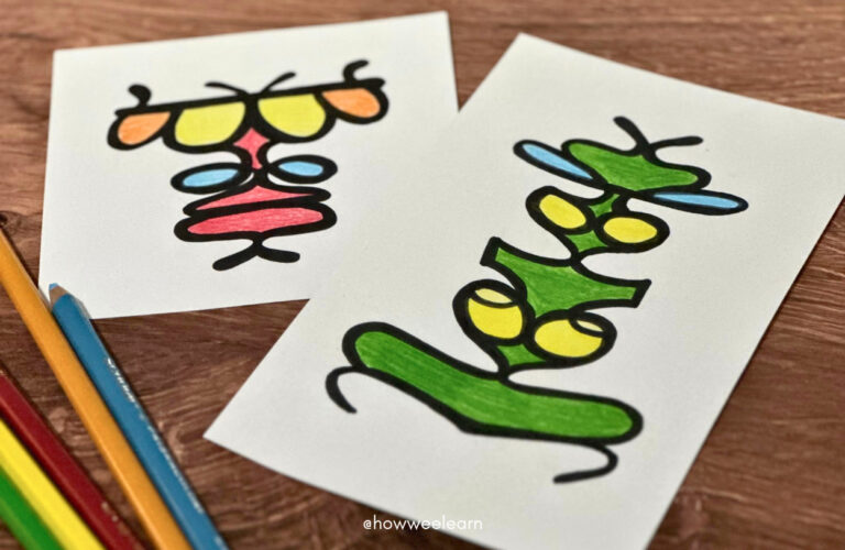 Cursive Writing Name Art Using Symmetry - How Wee Learn