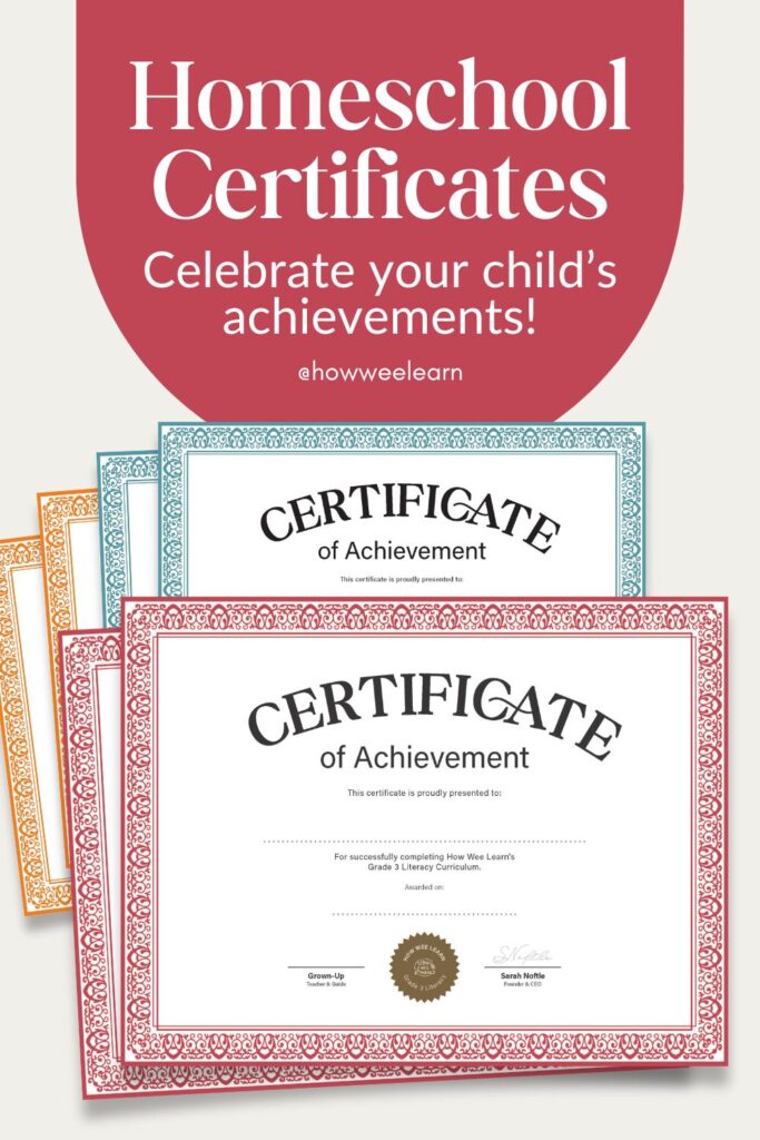 Certificates of Completion for your Homeschool Journey - How Wee Learn