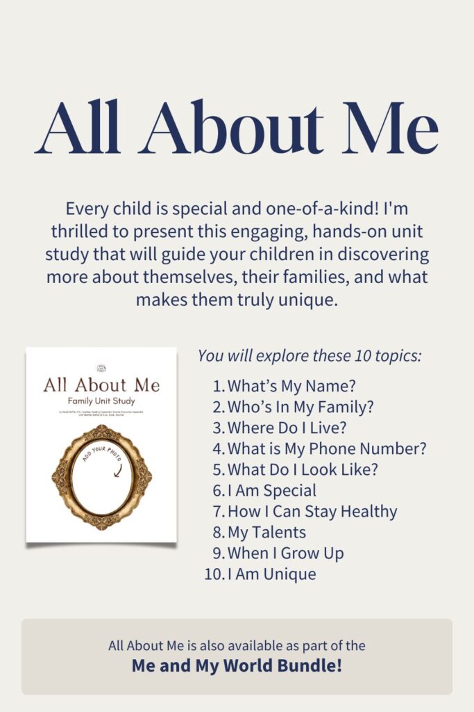 All About Me Unit Study for Homeschool - How Wee Learn
