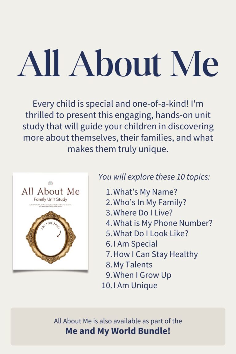 All About Me Unit Study for Homeschool - How Wee Learn